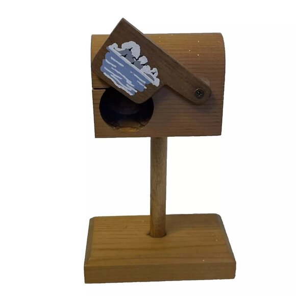 Office | Hand Painted Wooden Mailbox Stamp Roll Dispenser Seagull ...